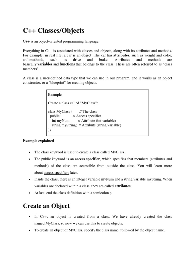 Class Objects | PDF | Class (Computer Programming) | Software Development Class Objects | PDF | Class (Computer Programming) | Software Development