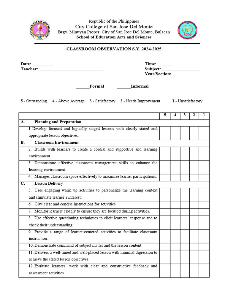 Evaluation Form | PDF | Learning | Teachers