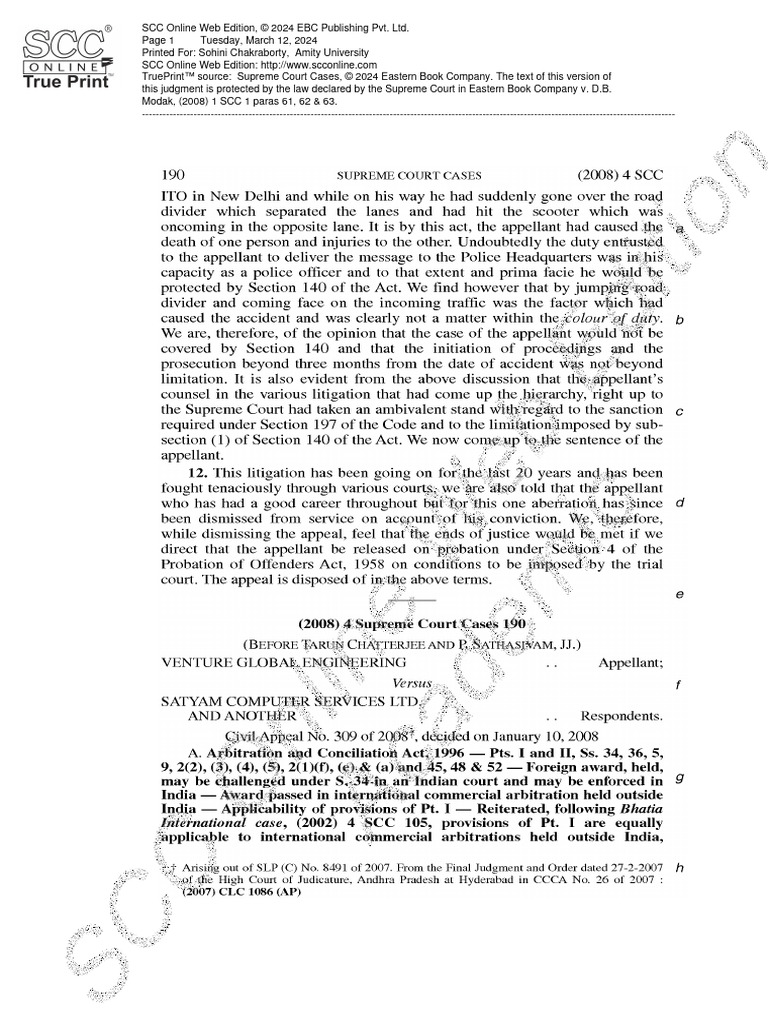 VENTURE GLOBAL ENGINEERING V. SATYAM COMPUTERS | PDF | Public Law ...