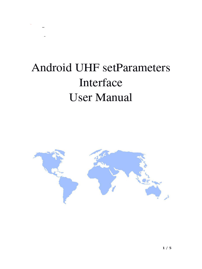 Android UHF setParameters Interface User Manual | PDF | Parameter (Computer Programming ...