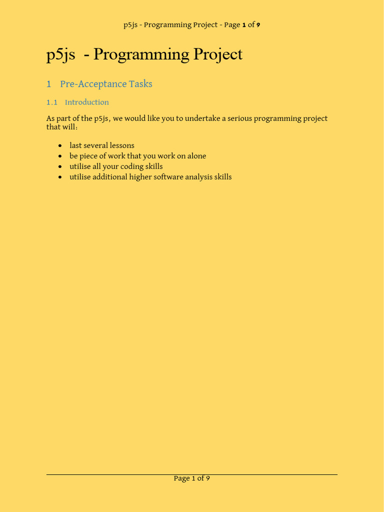 01 01 p5js Project 1 | PDF | Computer Programming | Computer Program
