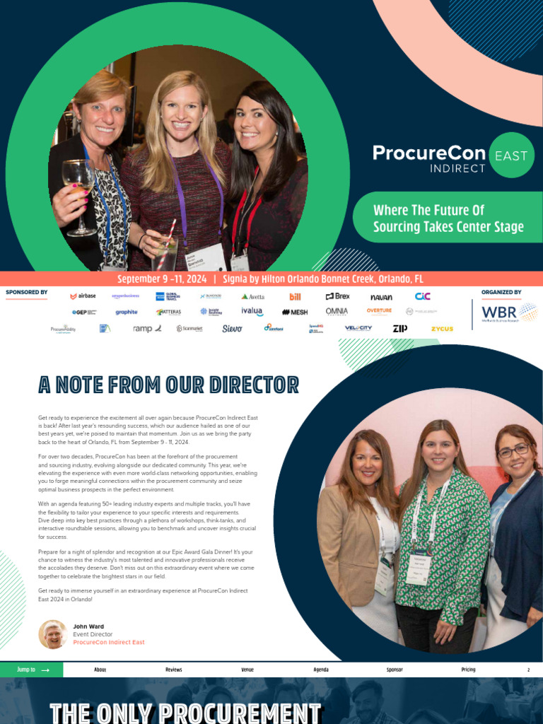 Procurecon Indirect East 2024 Preliminary Brochure Final | PDF | Procurement | Innovation