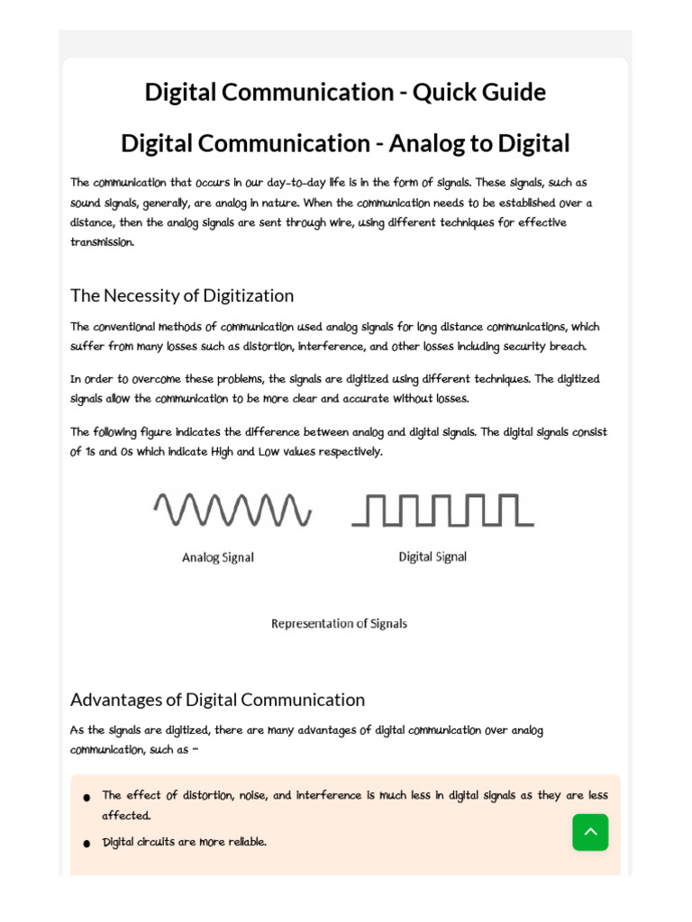 Analog and Digital Communication - Quick Guide | Download Free PDF | Sampling (Signal Processing ...
