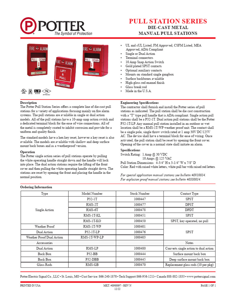 Pull Station Series | PDF | Switch | Manufactured Goods