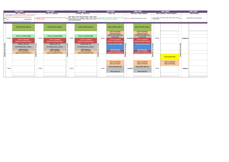 Time Table - 7th Dec 2023 | PDF | Mathematics | Science