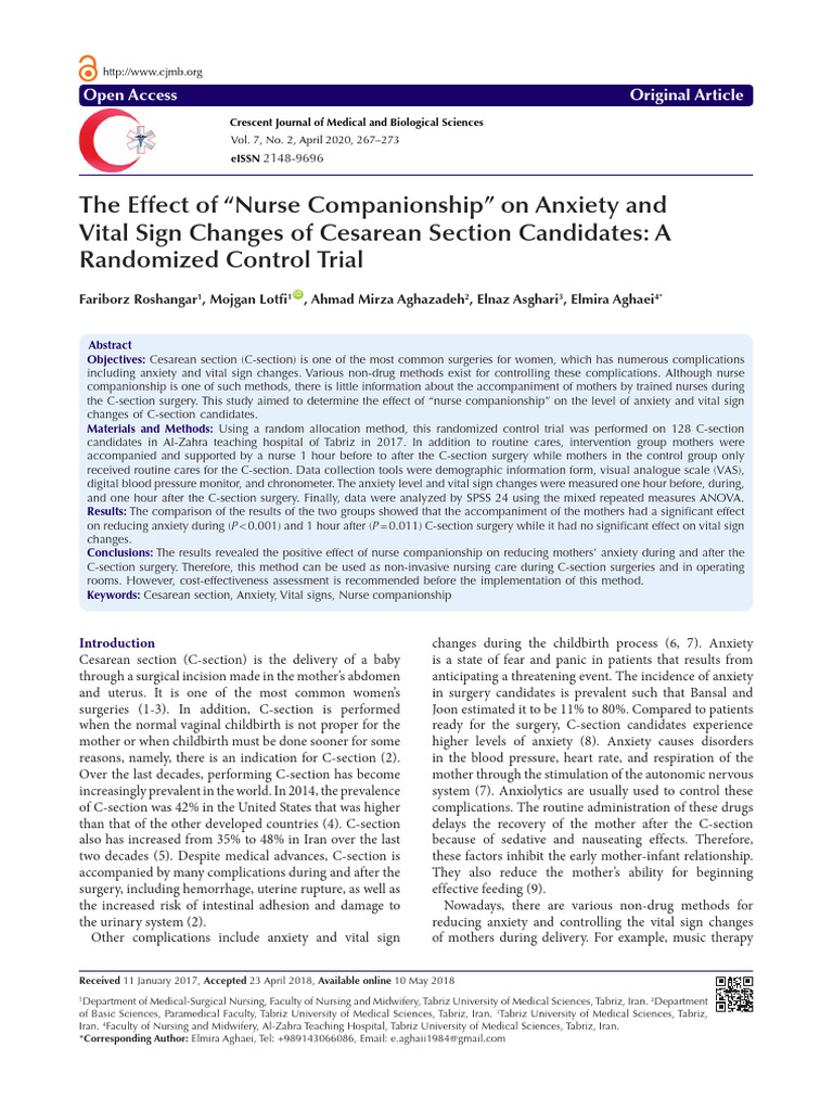 PDF CJMB 208 | PDF | Caesarean Section | Health Sciences