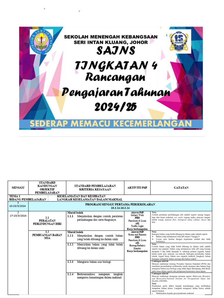 RPT Sains t4 2025 | PDF
