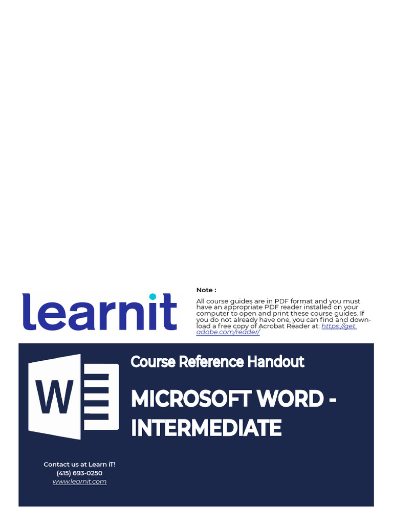 Word Intermediate | Download Free PDF | Microsoft Word | System Software