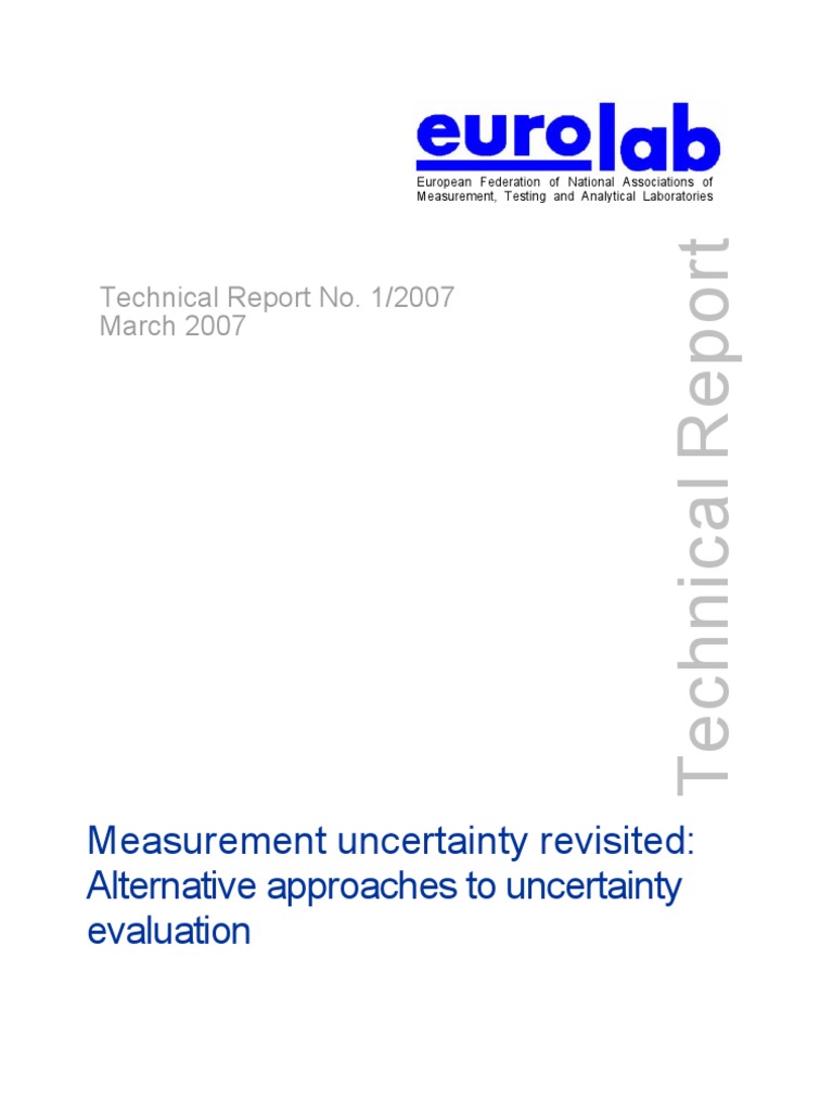 Technical Report Measurement Uncertainty 2007 | PDF | Accuracy And ...