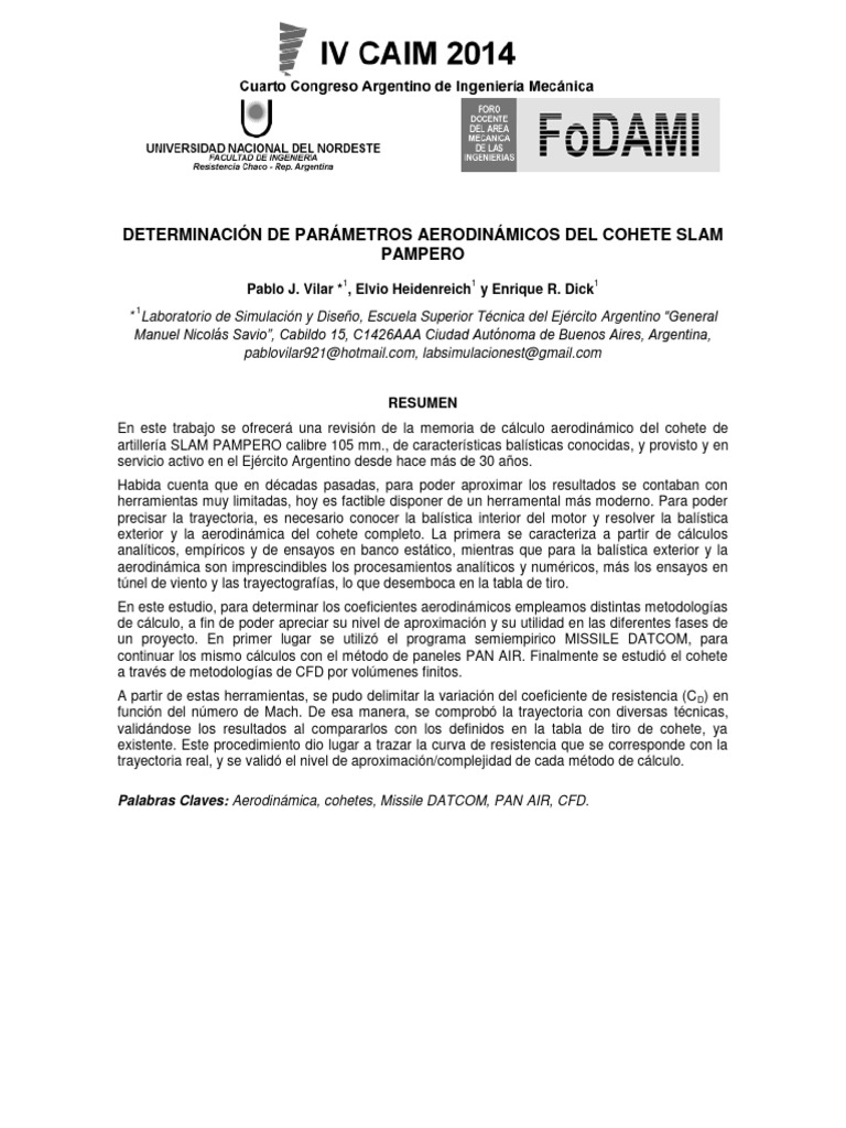 Caim Pampero | PDF | Arrastrar (Física) | Mecánica