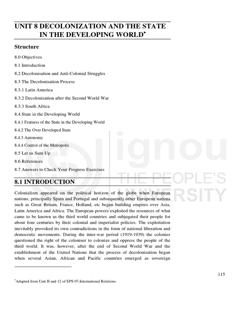 Unit 8 | PDF | Decolonization | Colonialism