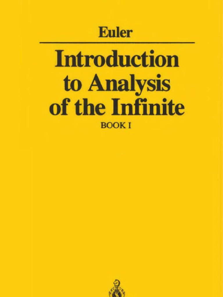Leonhard Euler: Introduction To Analysis of The Infinite - Book I | PDF ...