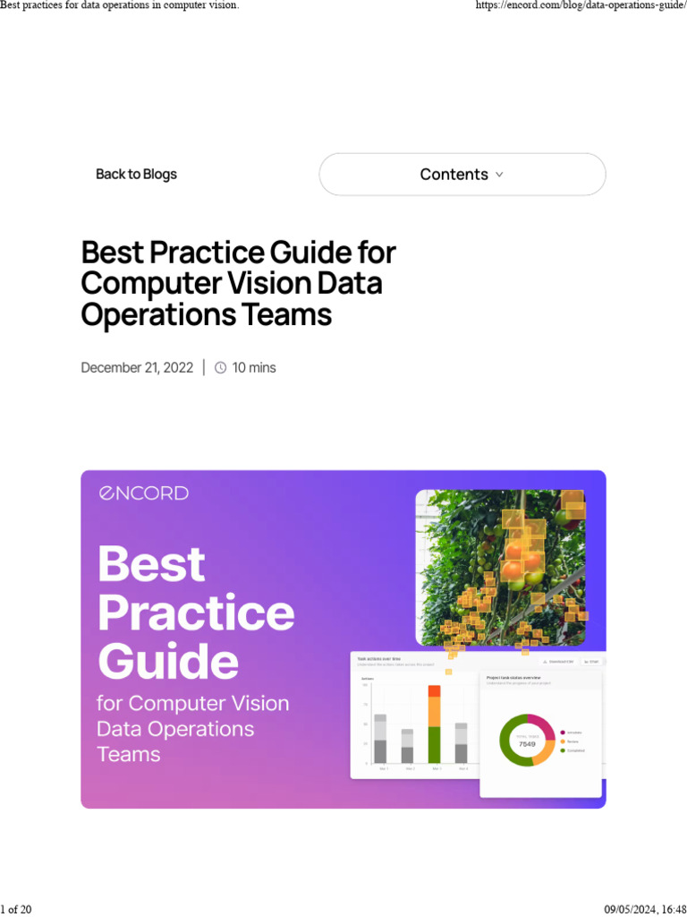 Best Practices For Data Operations in Computer Vision. | PDF | Data ...