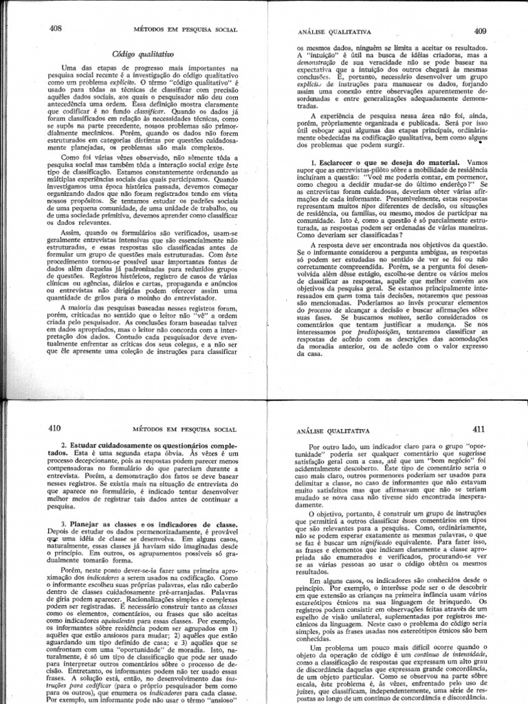 GOODE, W, HATT, Paul. Codigo Qualitativo. Pp. 408-414 | PDF