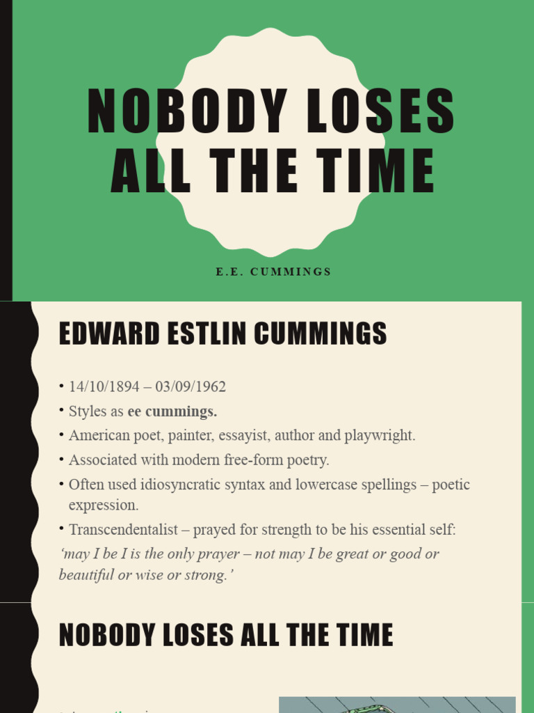 Nobody Loses All the Time | PDF | Poetry