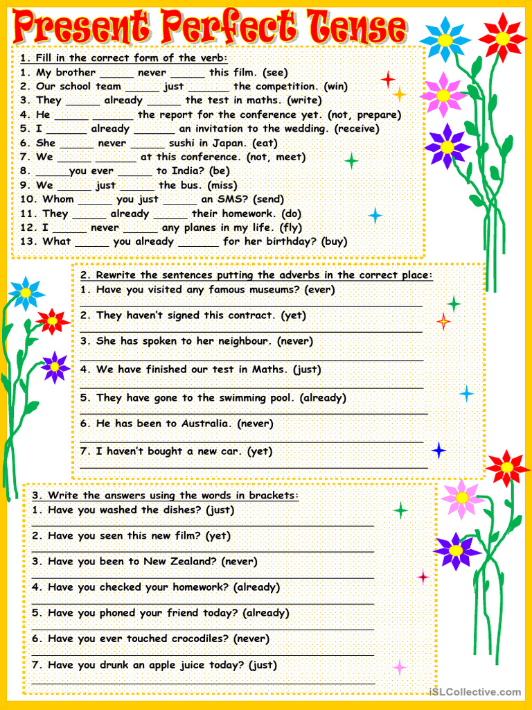 Present Perfect Tense | PDF | Language Mechanics | Grammar
