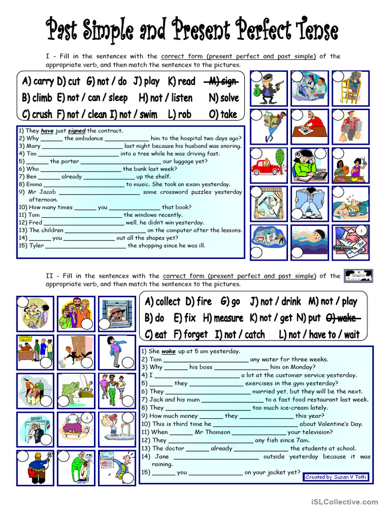 Past Simple Tense and Present Perfect Tense - Fully Editable - With Key ...