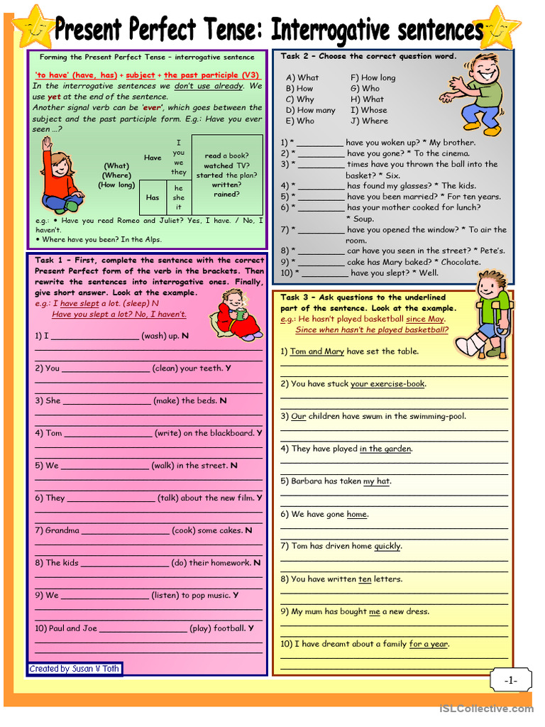 Present Perfect Tense - interrogative sentences ___ Part 2 ___ upper ...