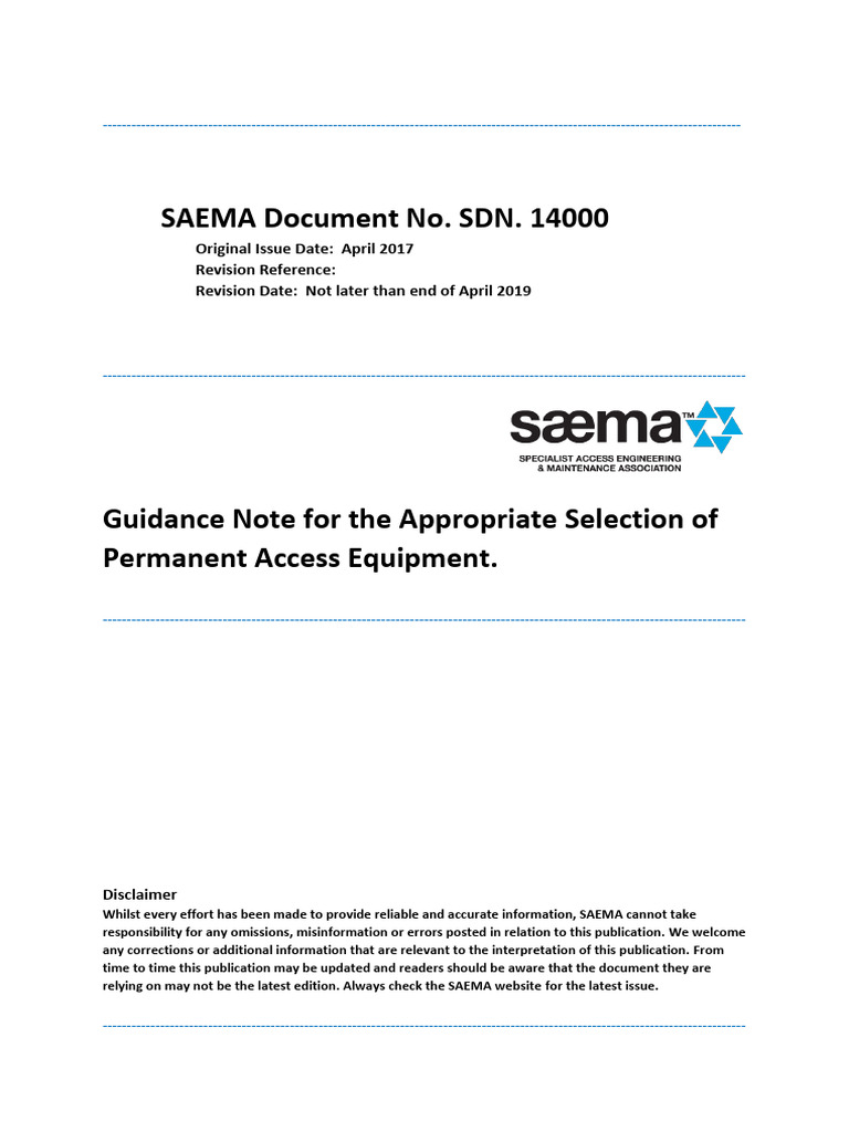 SAEMA 1.0 Rope Access Guidance | PDF | Building | Rope