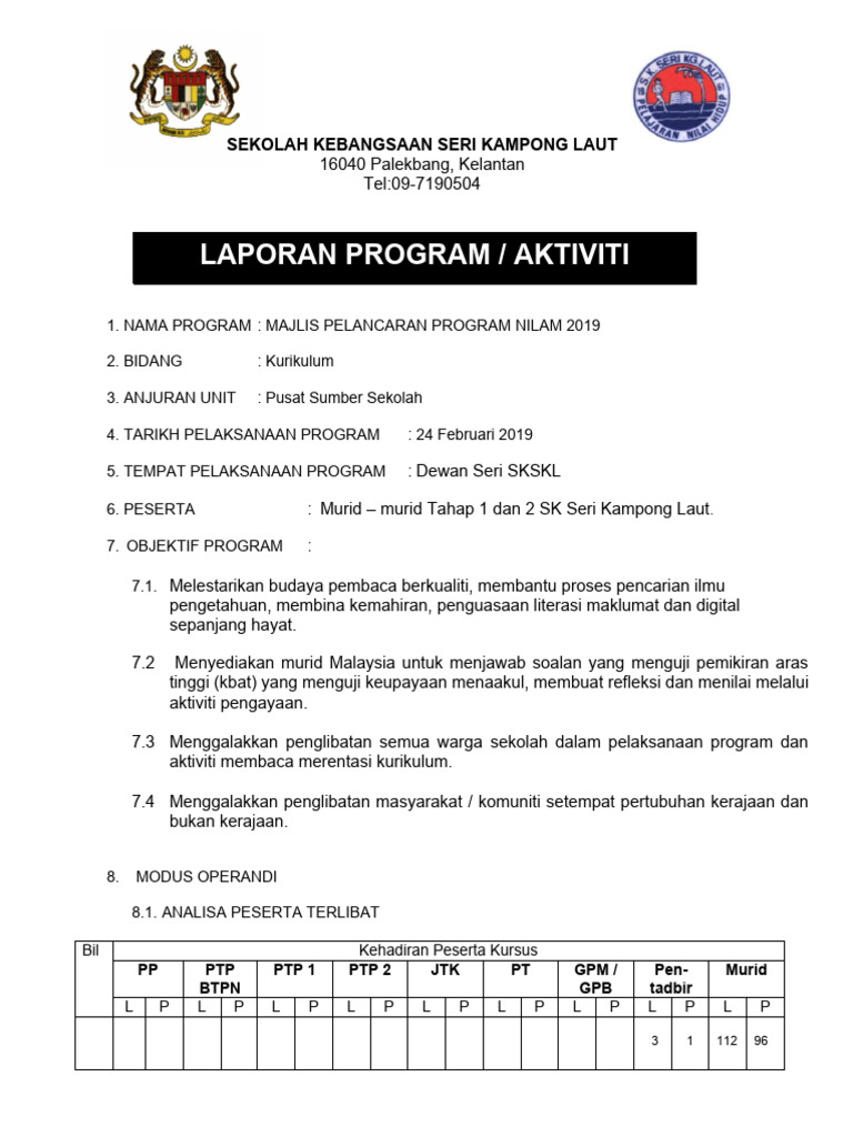Laporan Nilam 2019 Pdf