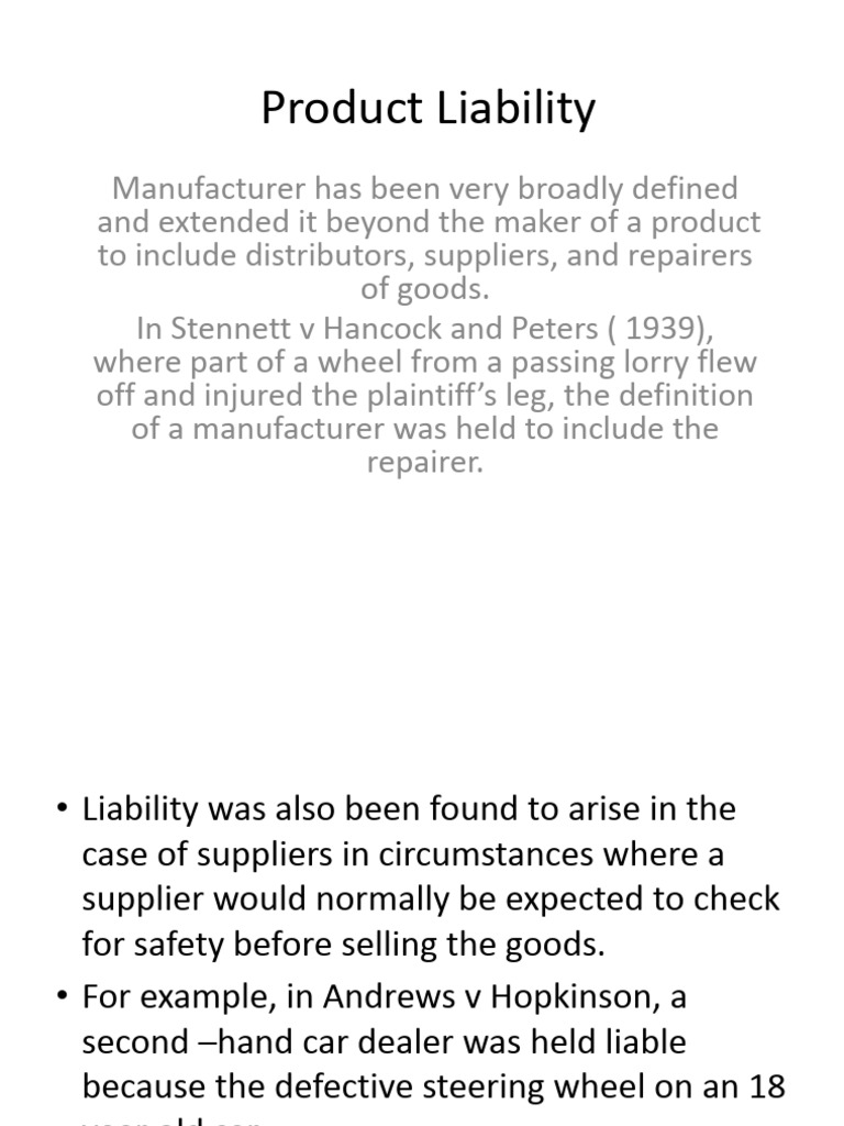 Product Liability | PDF | Product Liability | Legal Liability