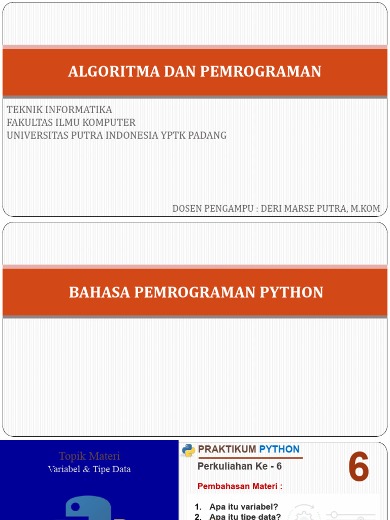 Variabel dan Tipe Data dalam Python | PDF