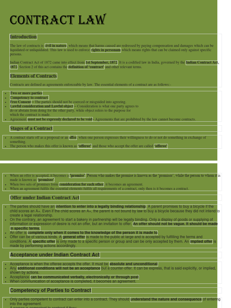 Understanding Indian Contract Law Essentials | PDF | Offer And ...