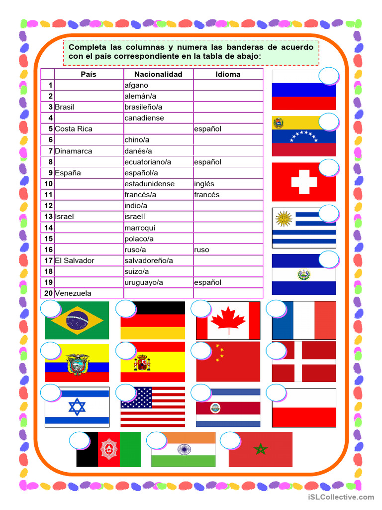 Países, nacionalidades e idiomas | PDF | Lengua española | Idiomas