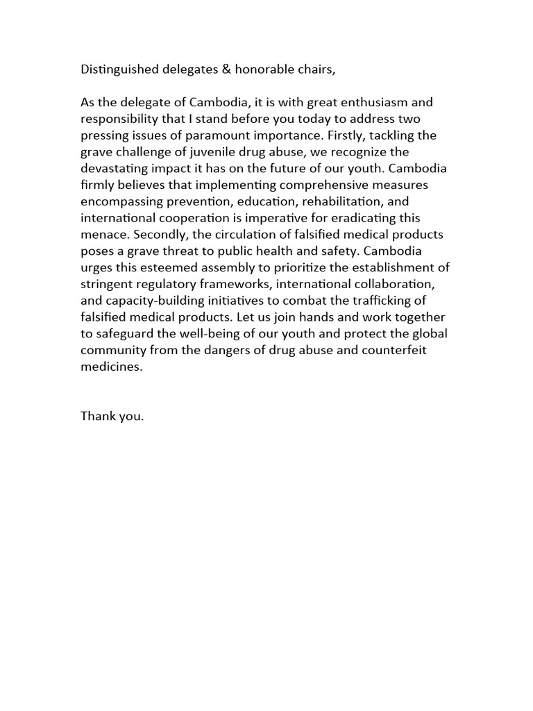 Mun 2024 (Unodc) | Download Free PDF | Substance Abuse