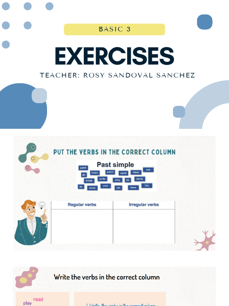Exercises Past Simple Regular Verbs Basic 3 | PDF