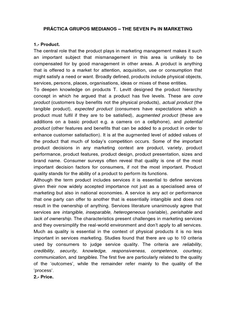 Las 7PS Del Marketing | PDF | Marketing | Prices