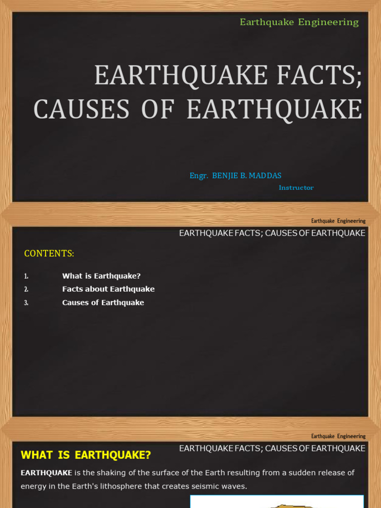 1.1 Earthquake Facts Causes of Earthquake | PDF | Earthquakes | Seismology
