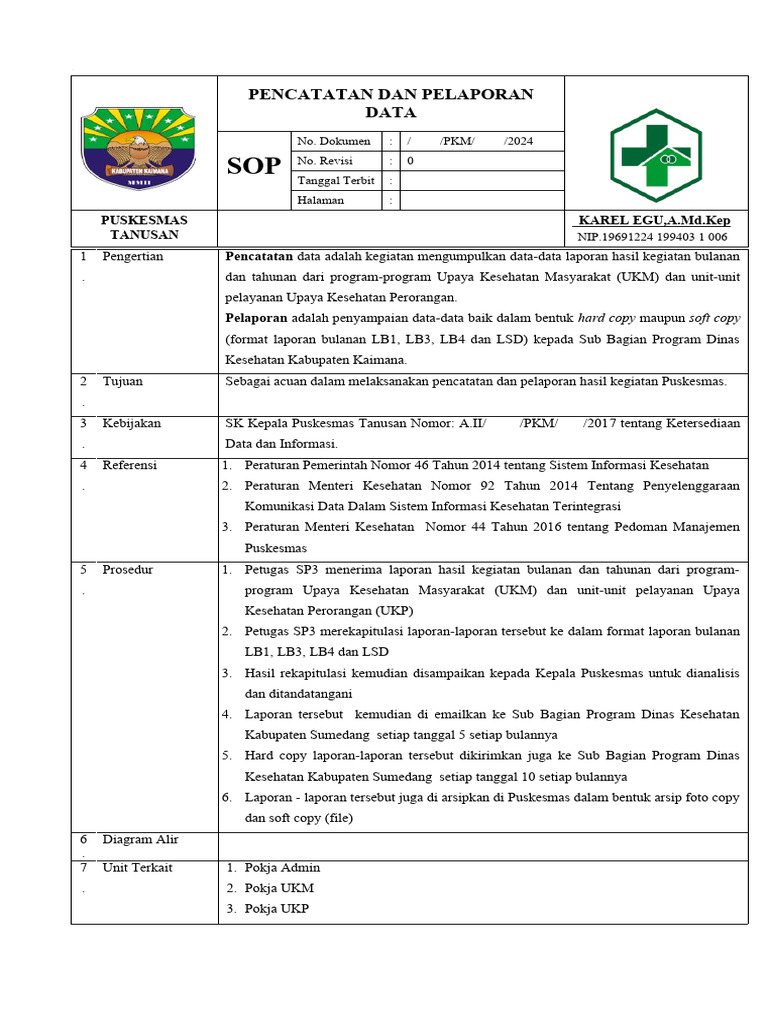 2655 SOP-Pencatatan-Dan-Pelaporan | PDF | Pengembangan Diri
