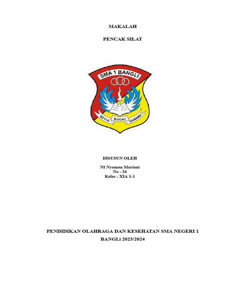 MAKALAH Pencak Silat | PDF
