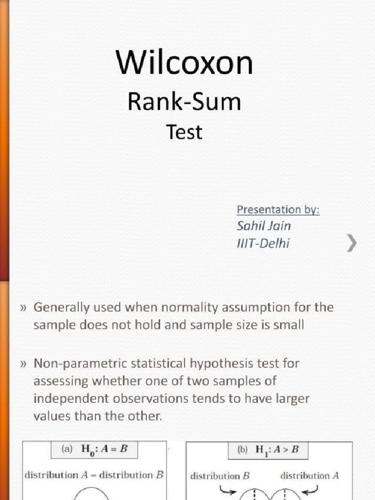 WILCOXON RANK SUM TEST | PDF