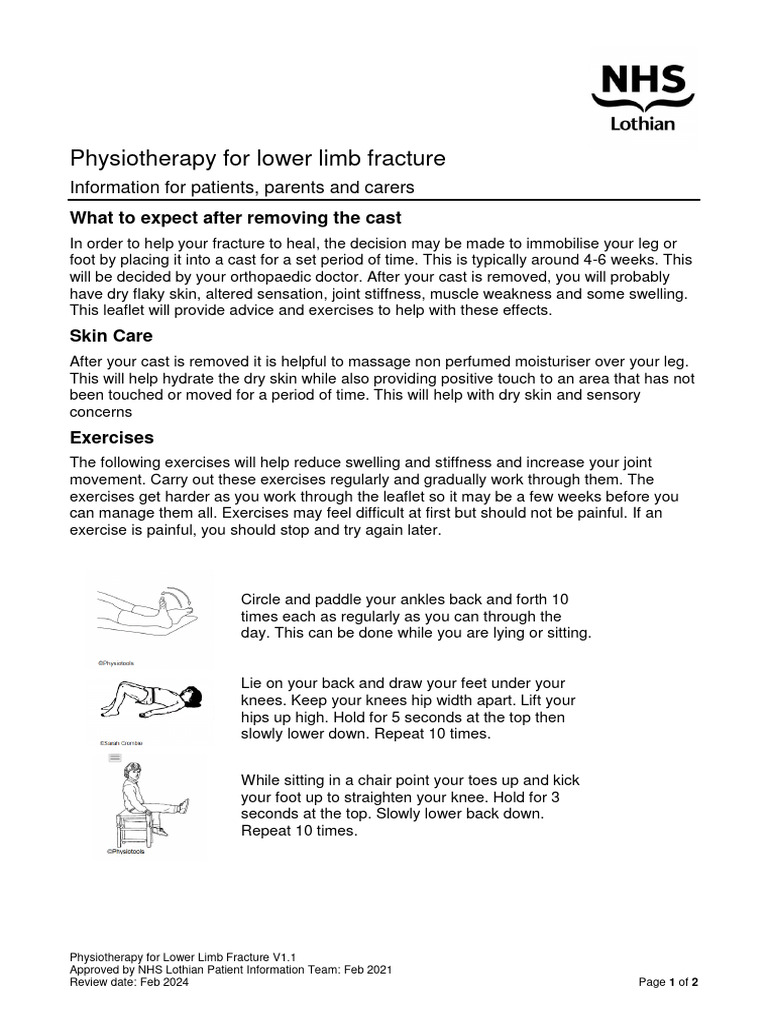 Lower Limb Fracture Physiotherapy Guide | PDF | Human Leg | Foot