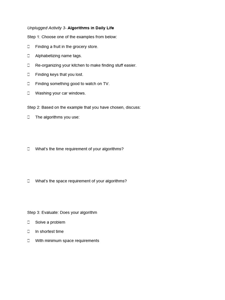 Everyday Algorithms for Kids | PDF