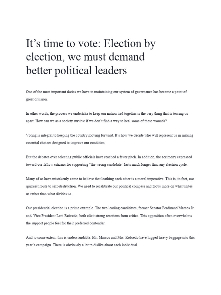 editorial writing - election | PDF | Elections