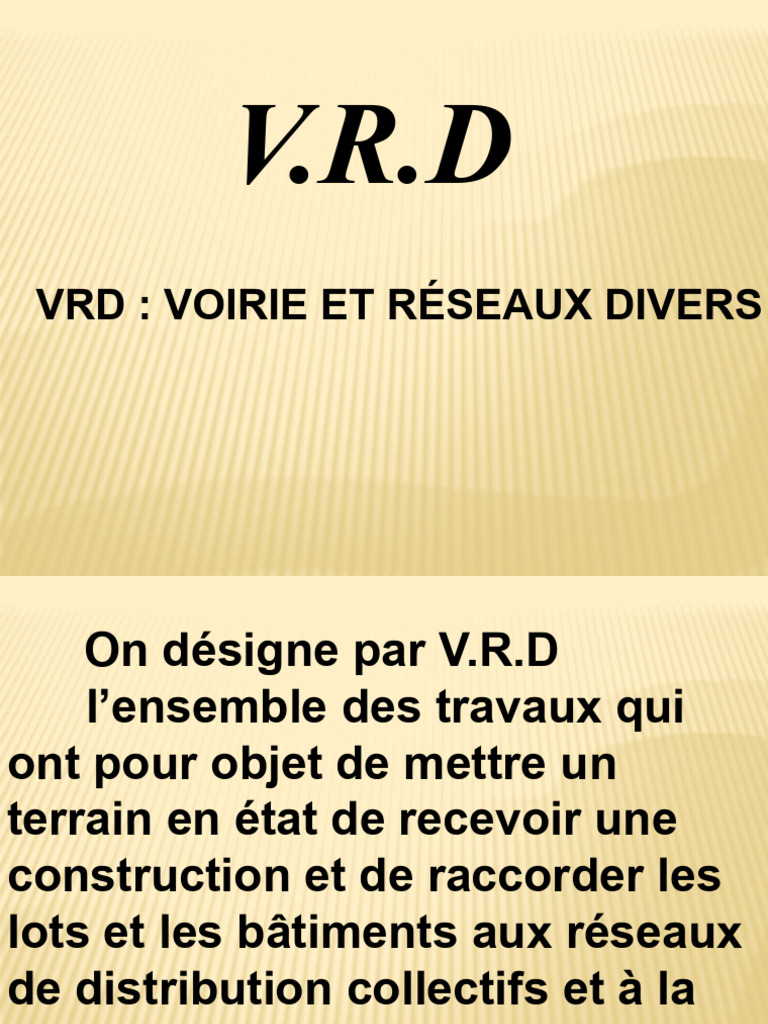 Introduction aux travaux de VRD | PDF | Trottoir | Assainissement