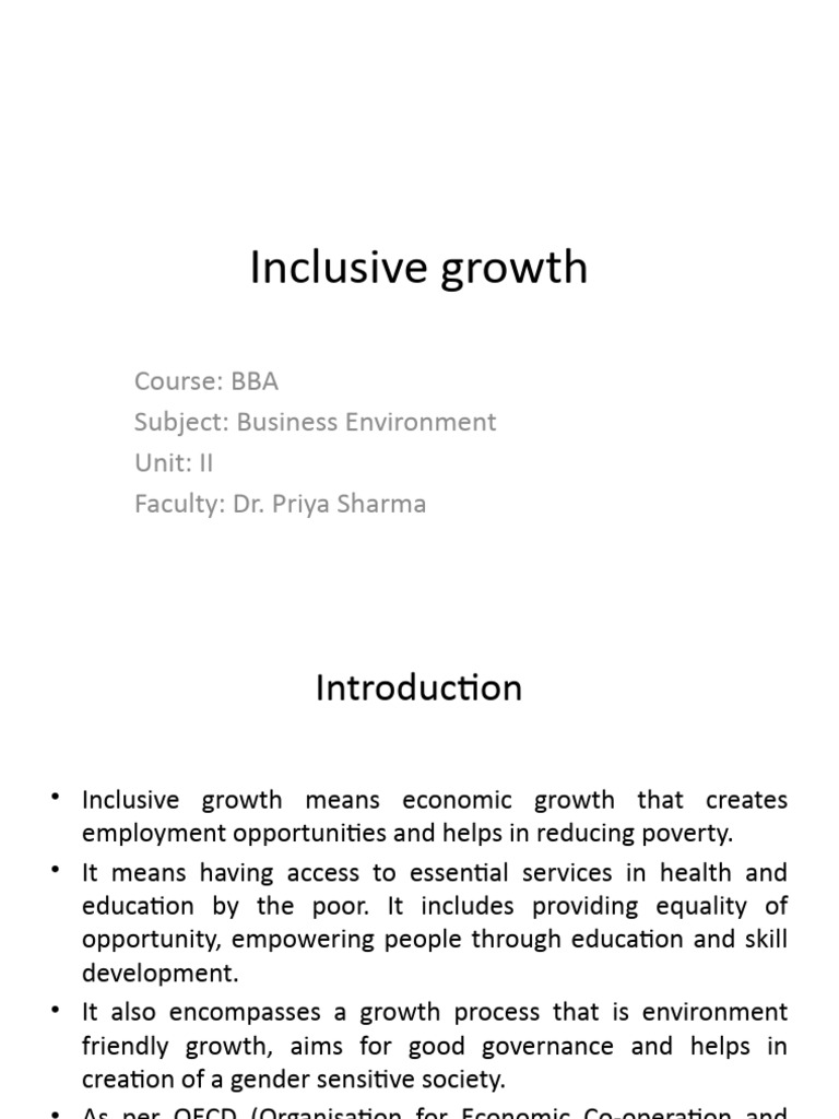 Inclusive Growth | PDF | Economic Inequality | Discrimination & Race ...