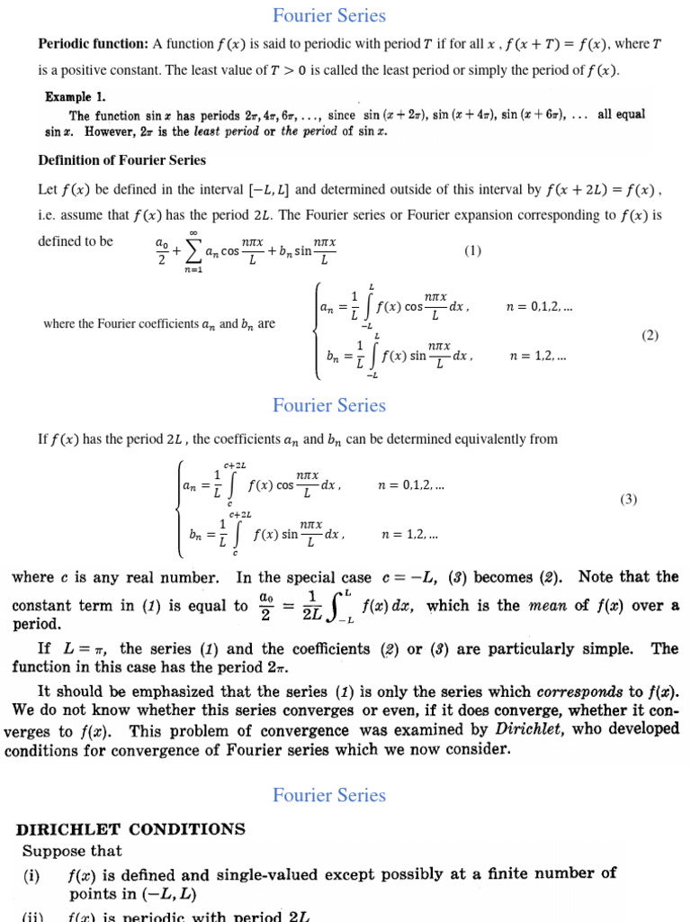Fourier series | PDF | Fourier Series | Function (Mathematics) Fourier series | PDF | Fourier Series | Function (Mathematics)
