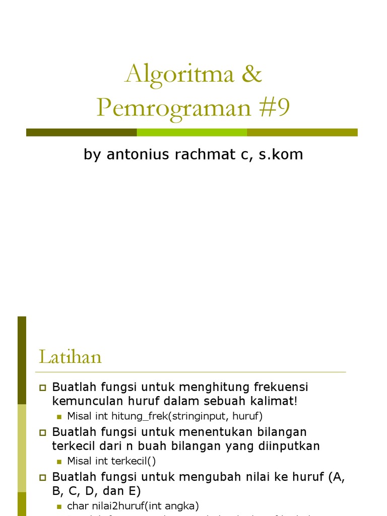 Fungsi Array dalam Pemrograman C | PDF