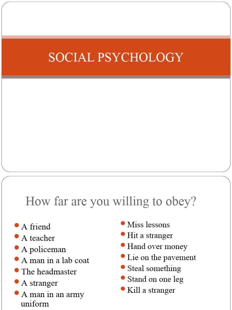 Powerpoint on Obedience - AS/A Level Edexcel Psychology | PDF ...