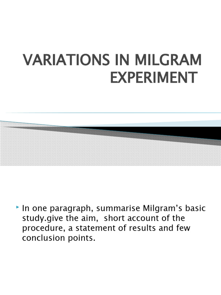 Variations in Milgram's Experiment - AS/A Level Edexcel Psychology ...