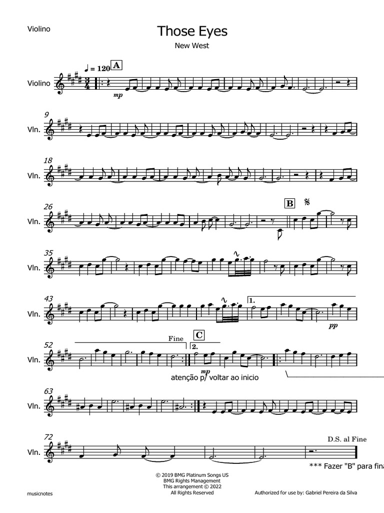 09 Those Eyes - Violino | PDF