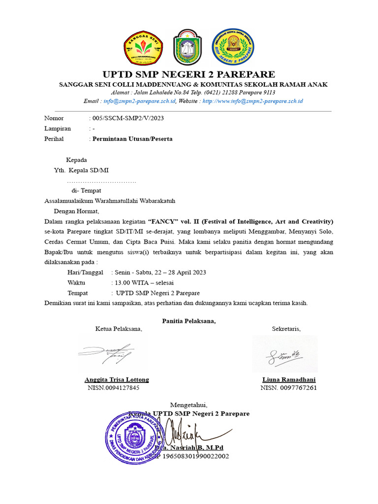 Salinan Dari Surat Permohonan Peserta | PDF Salinan Dari Surat Permohonan Peserta | PDF