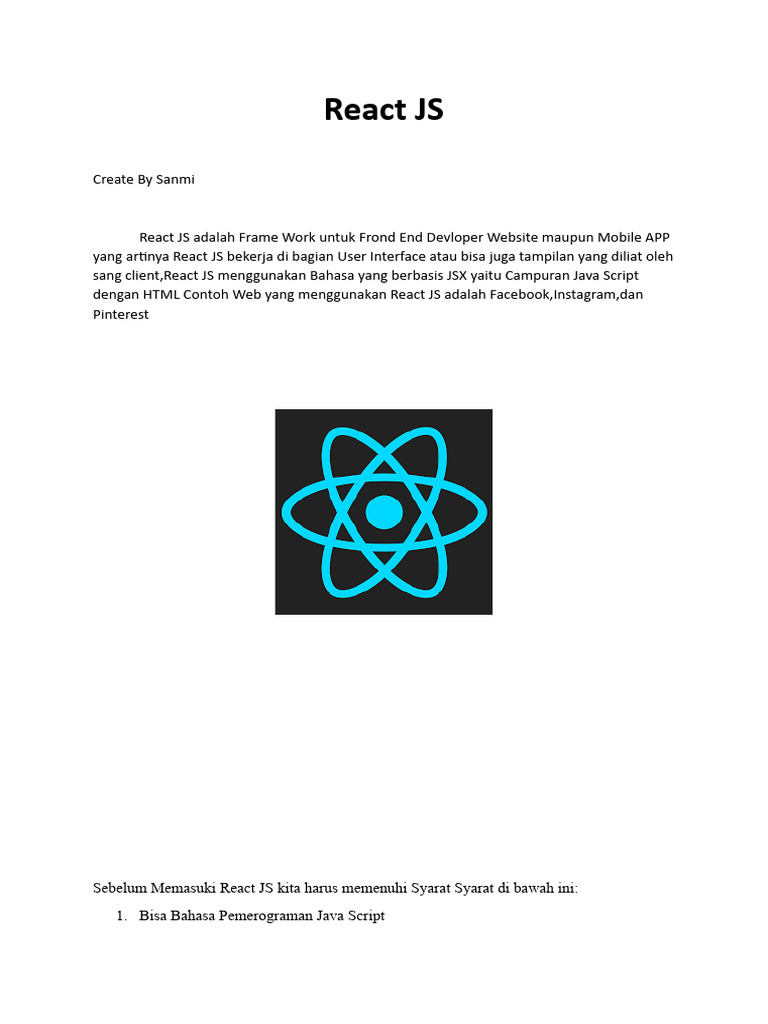 Panduan Dasar React JS untuk Pemula | PDF | Teknologi & Rekayasa