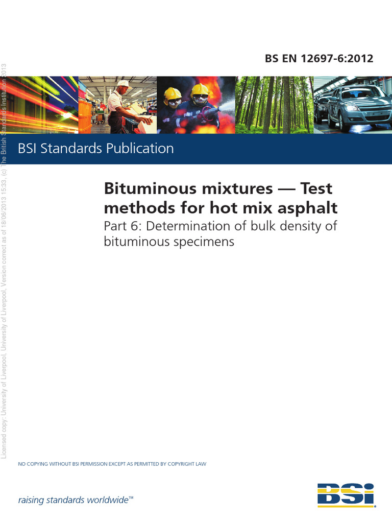 Bituminous Mixtures - Test Methods For Hot Mix Asphalt: BSI Standards ...
