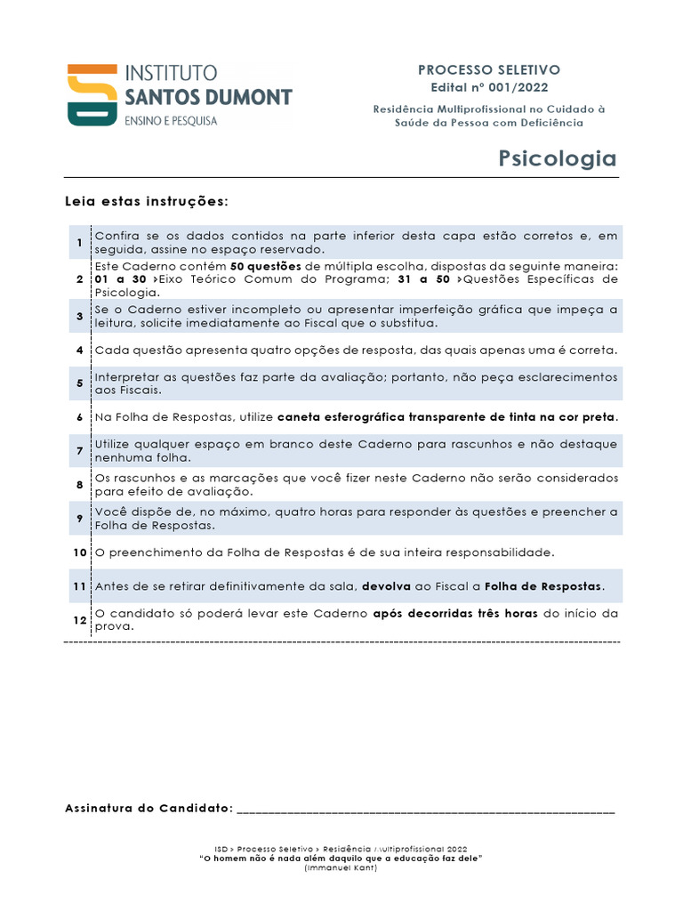 Prova Residencia Anita Garibald | PDF | Psicologia | Sigmund Freud