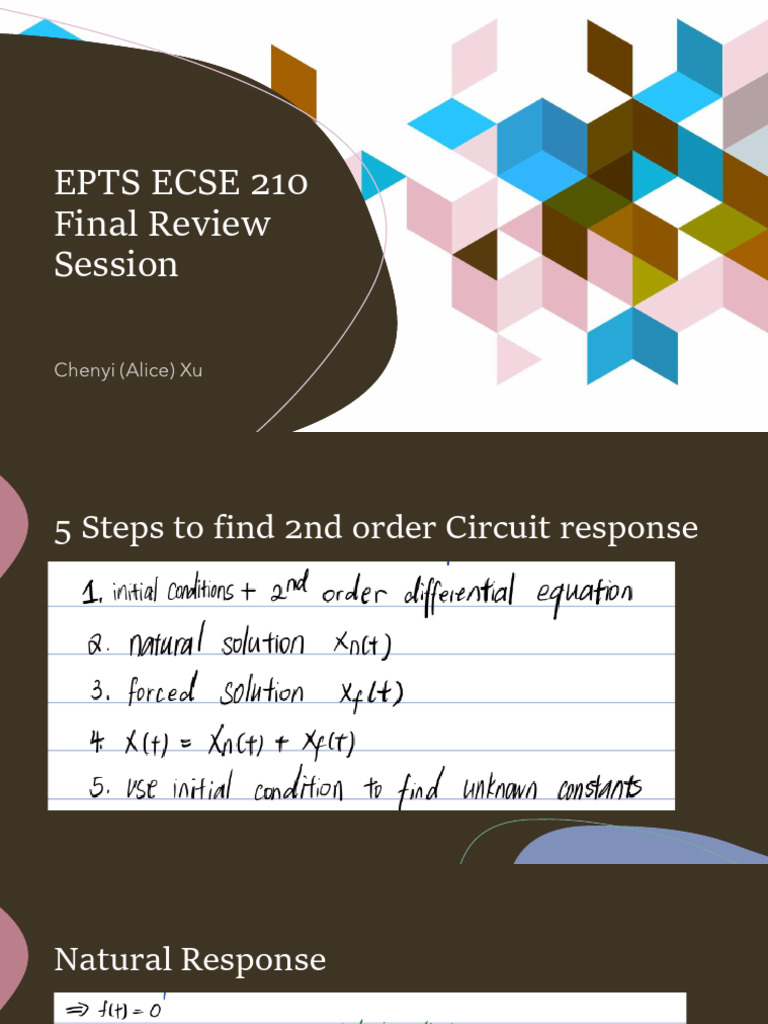 ECSE 210 Final Review Session | PDF | Electrical Network | Electromagnetism